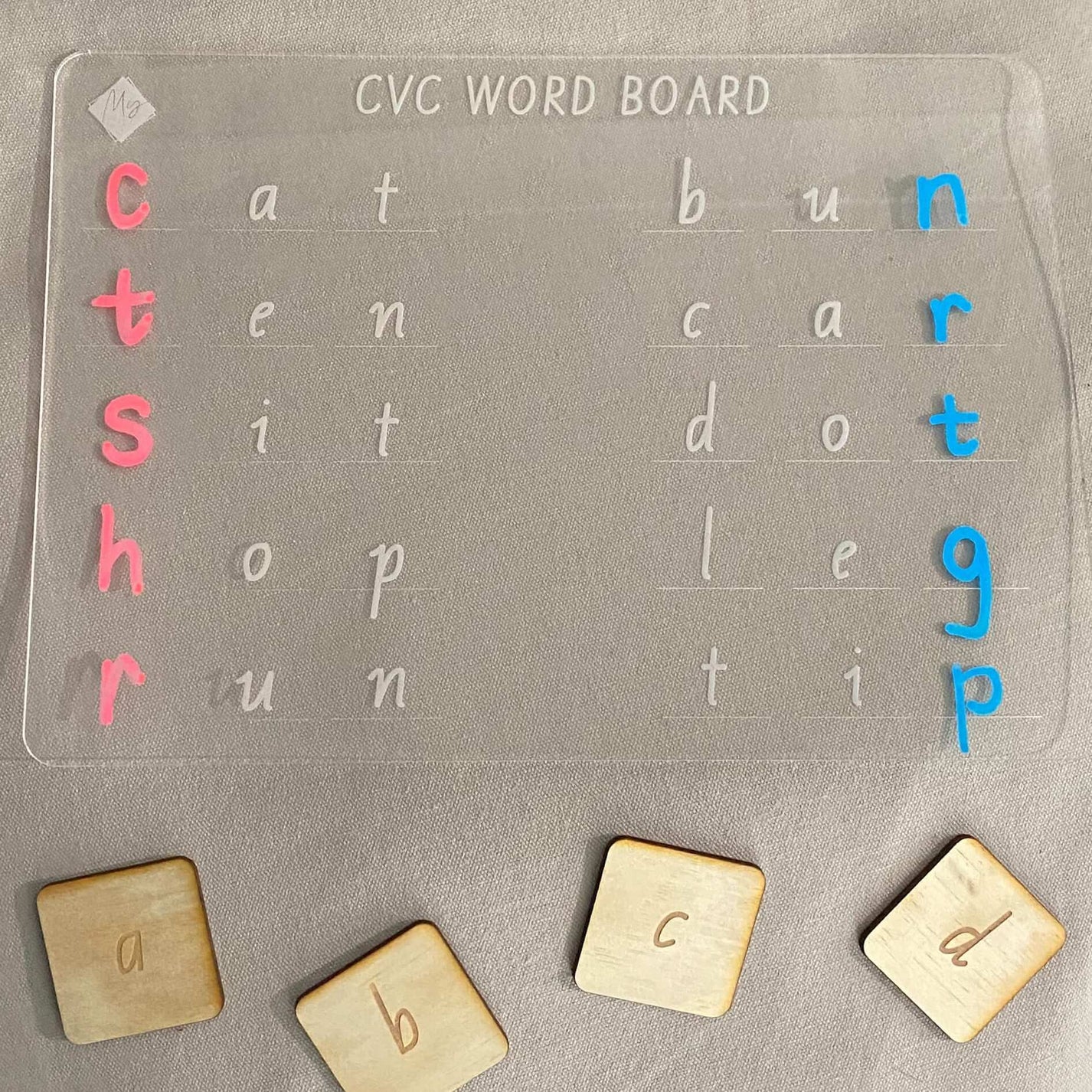 CVC Word Board - Consonant, Vowel, Consonant | Educational | My Luxeve